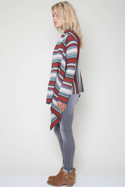 goddis wrap sweater throw stripe fall knit designer fashion bohemian ...