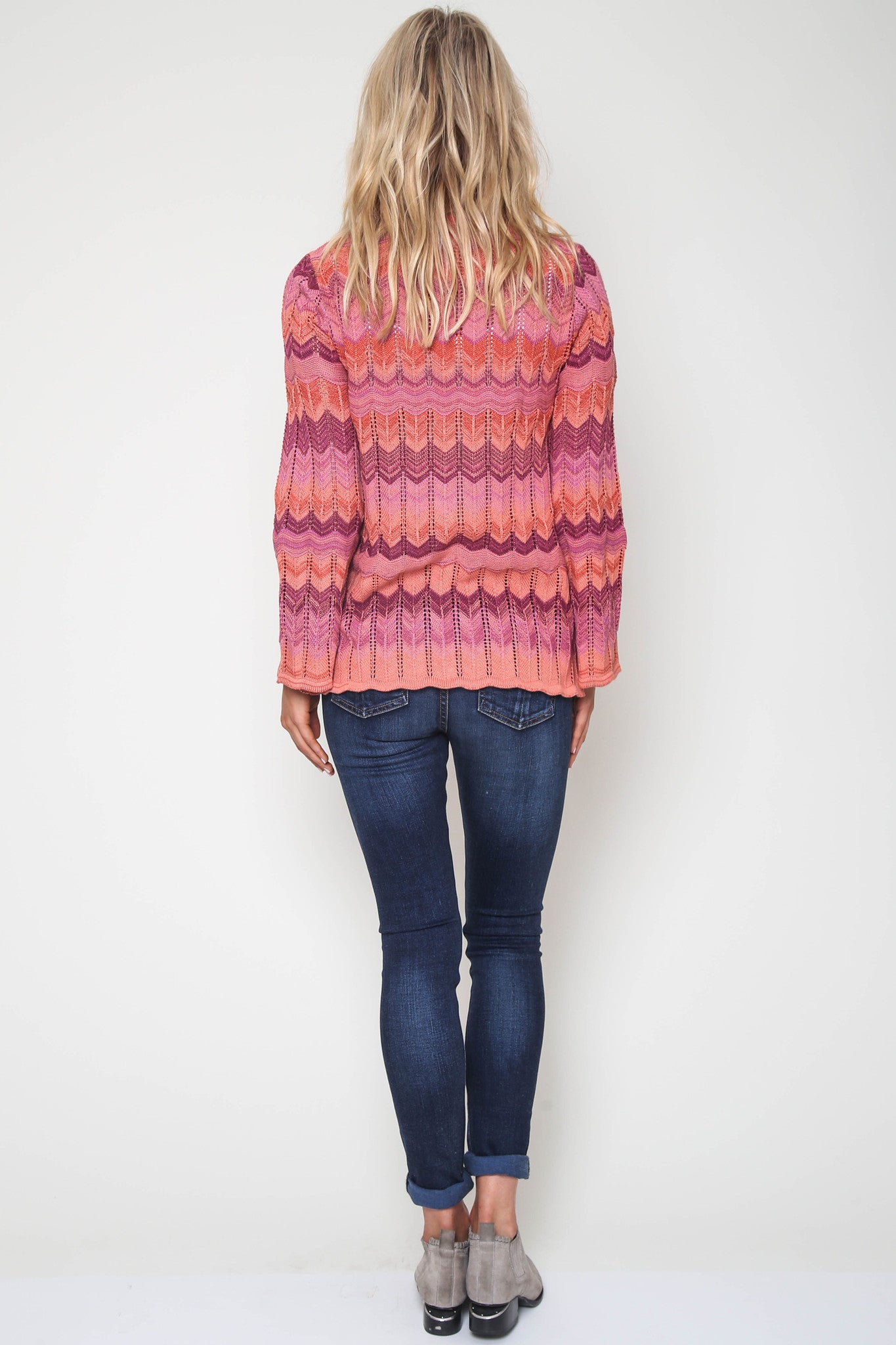 goddis sweater belted zigzag design colorful spring designer knit boho ...